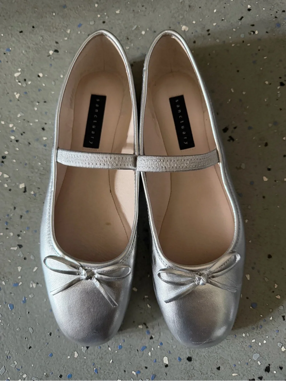 Sanctuary | Shoes | Sanctuary Metallic Silver Mary Jane Ballet Flats ...